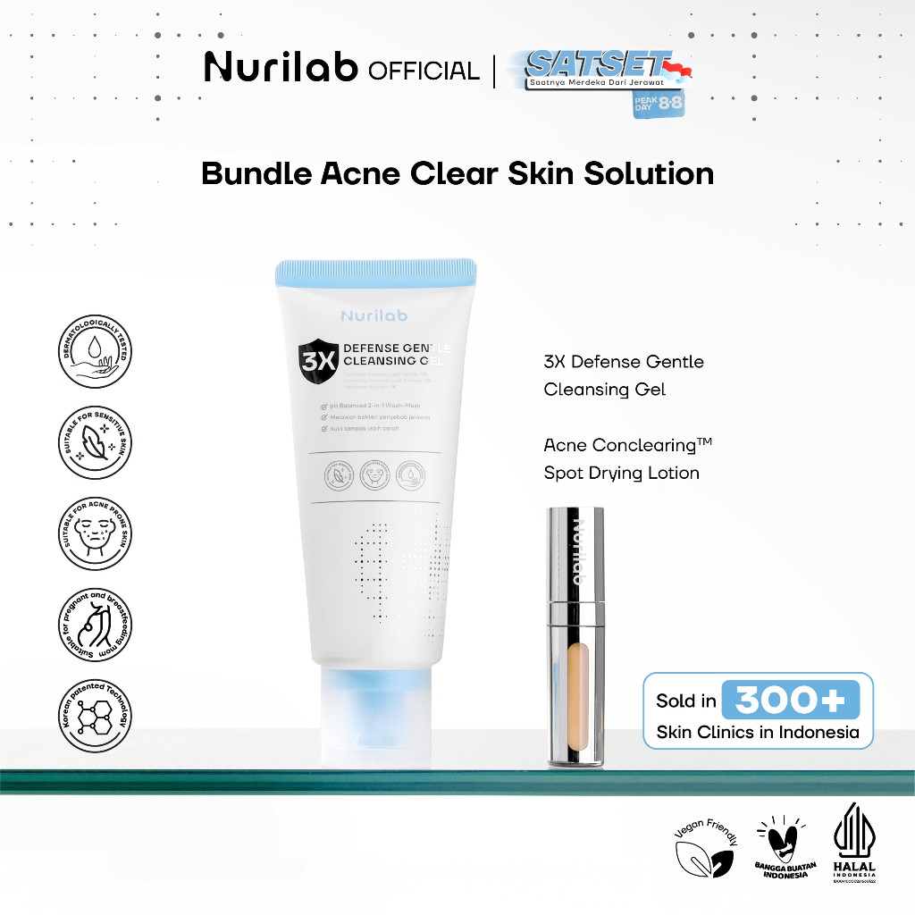Jual Nurilab - Bundle Acne ClearSkin Solution | Acne Conclearing & Cleansing Gel For All Skin ...