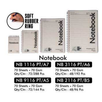 Jual V-TEC NOTEBOOK TYPE NB PUTIH UKURAN A7, A6, A5, B5 | Shopee Indonesia