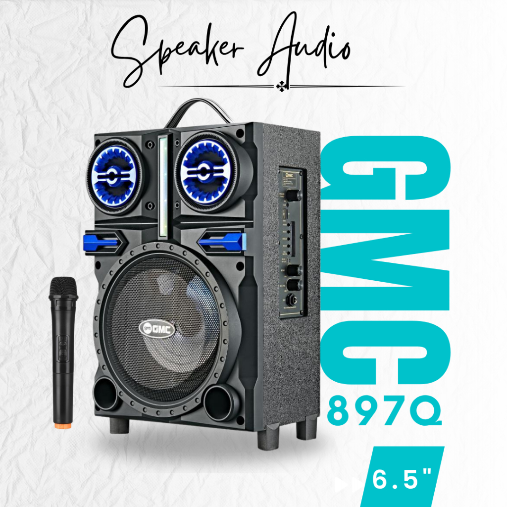 Jual EVA! Speaker GMC 897Q Bluetooth Portable 6.5 inch Pairing free Mic ...
