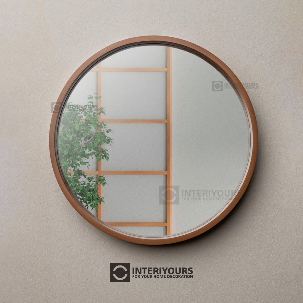 Jual Cermin Dinding 70 cm Aesthetic Frame Kayu Tebal / Cermin Wastafel ...