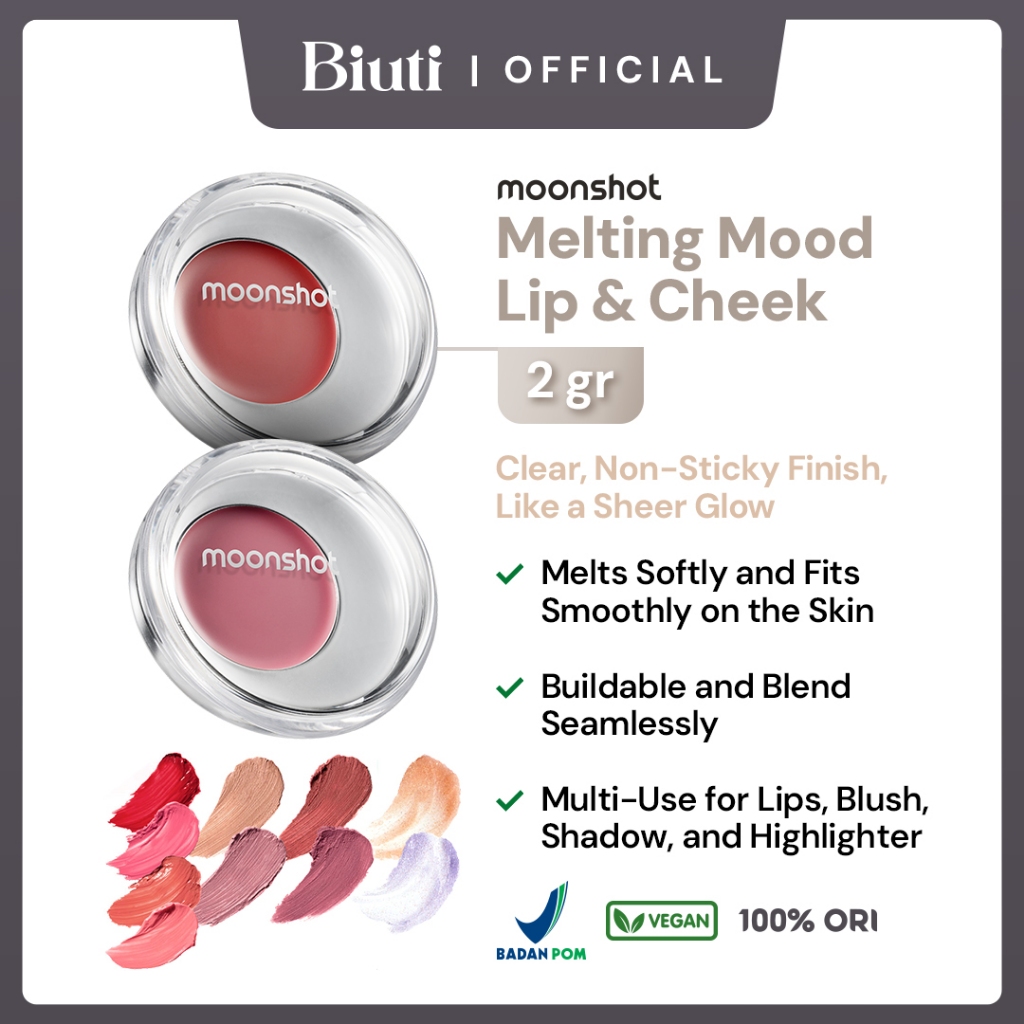 Jual MOONSHOT Melting Mood Lip & Cheek - Creamy Gloss Matte Blush and ...
