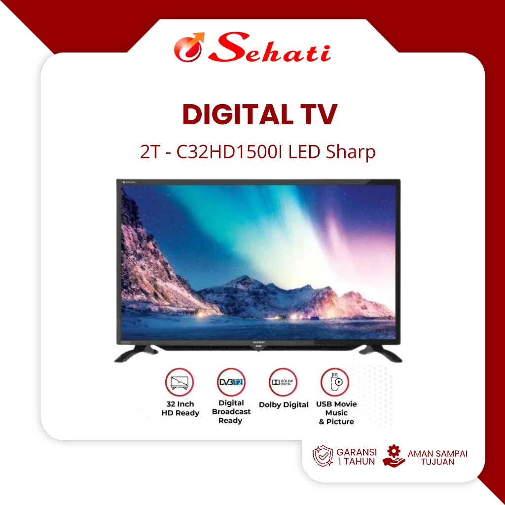 Jual SHARP Digital TV 32 Inch Tanpa Set Top Box STB 2T-C32HD1500I LED ...