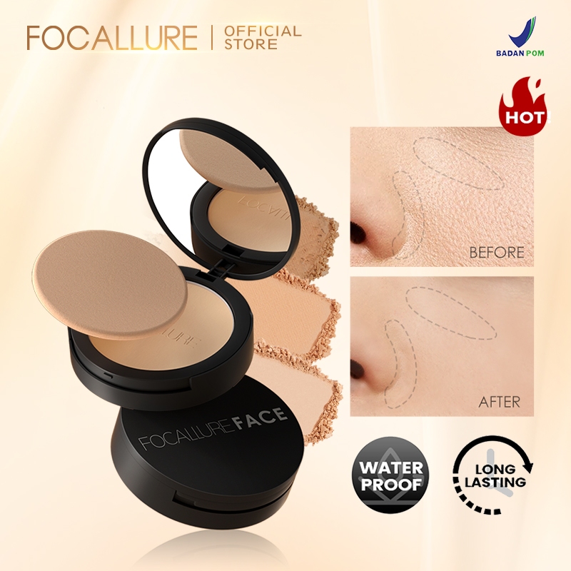 Jual FOCALLURE Natural Pressed Powder Oil Control Waterproof Face ...