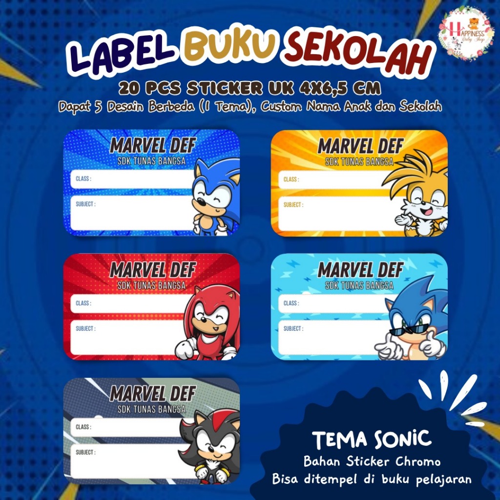 Jual 20 Stiker / Sticker Mapel - Label Buku Pelajaran Sekolah - Stiker ...