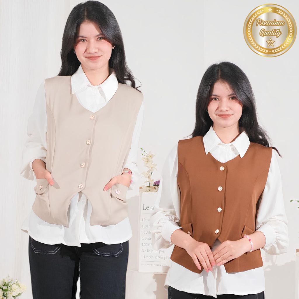Jual Vest Wanita SemiWool Premium – Rompi Cherish Korean Style Elegan ...