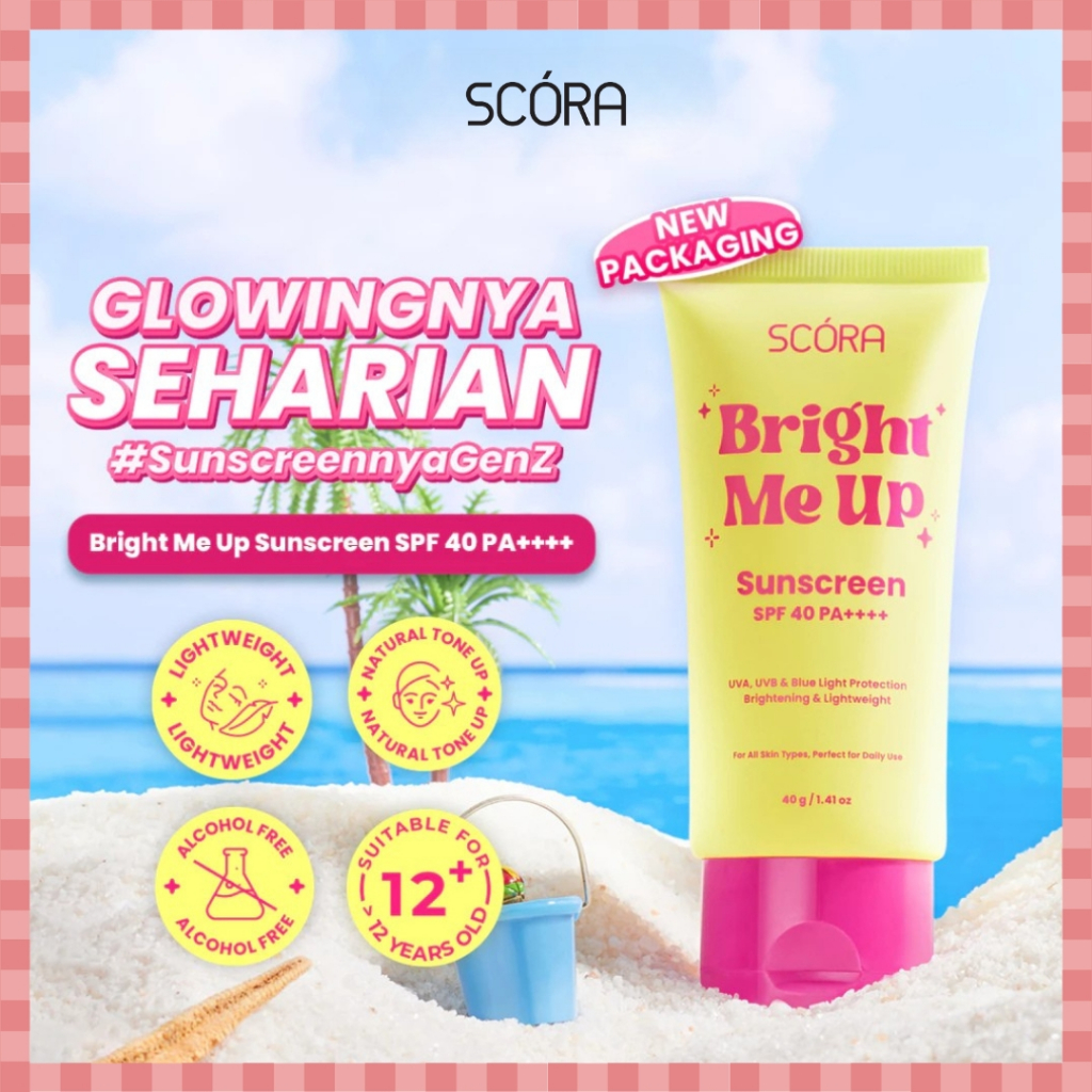 Jual SCORA Bright Me Up Sunscreen SPF 40 PA++++ 40gr Menyerap Cepat ...