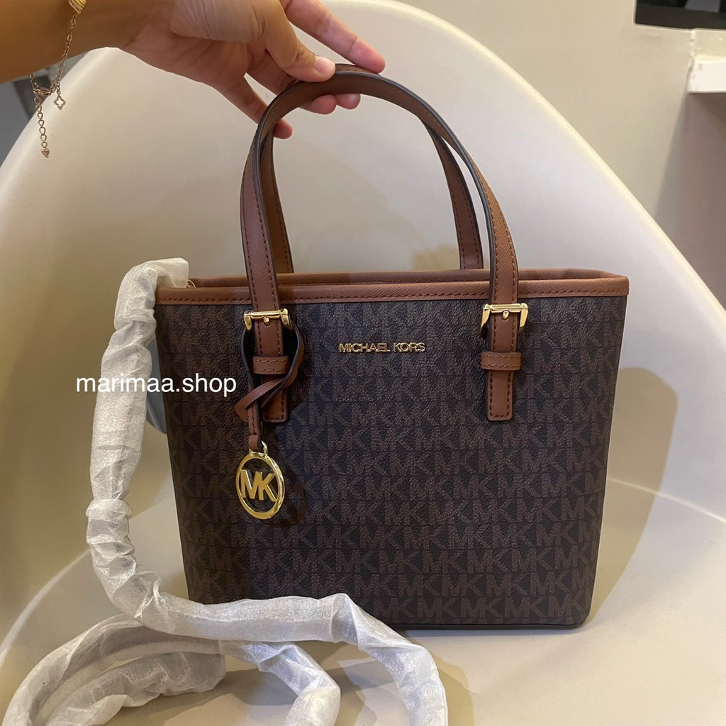 Jual Tas MK Carryall signature brown xs ori top handle crossbody bag ...