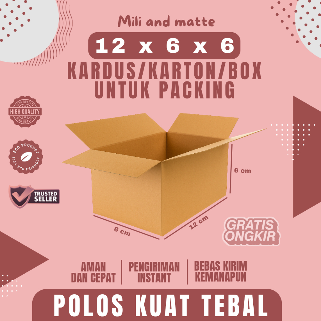Jual Karton box Ukuran 12x6x6 Polos Box Cogurated tebal kuat kardus ...