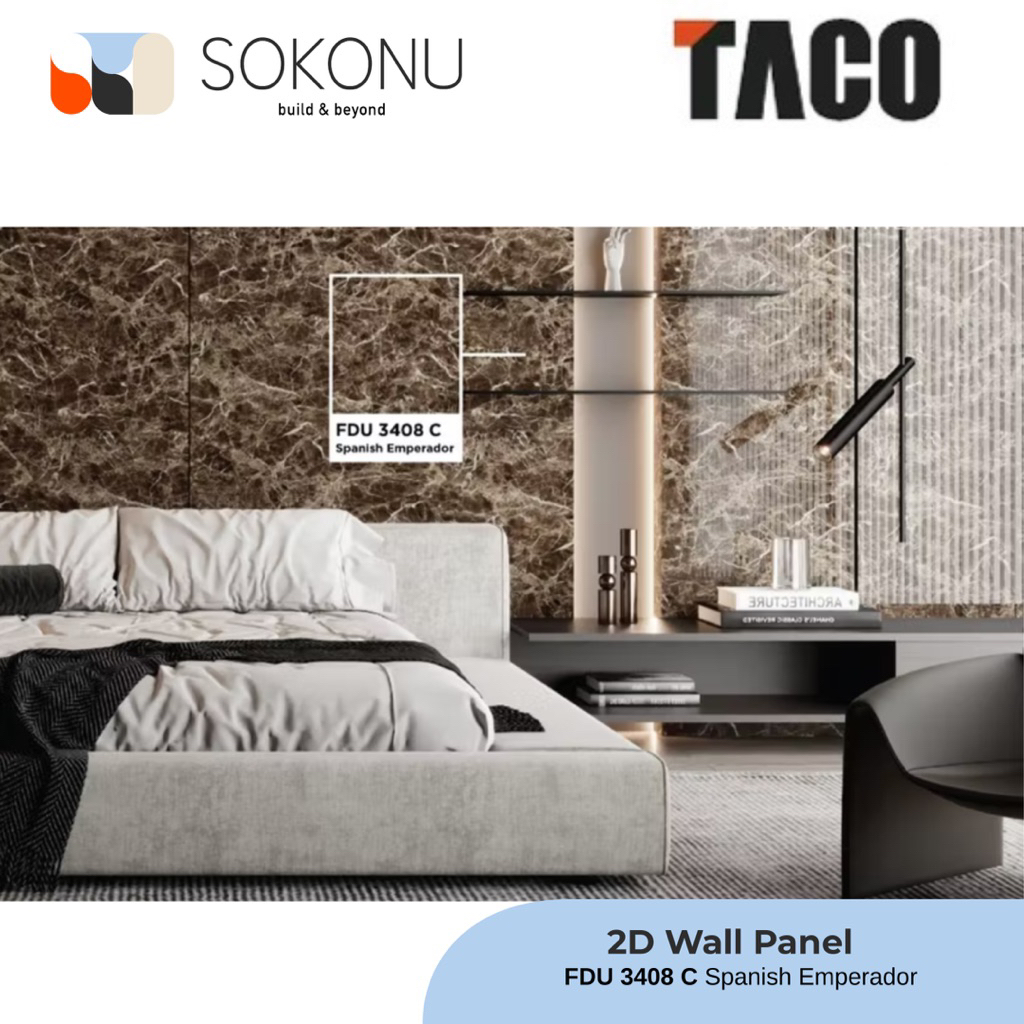 Jual TACO Fideco 2D Wall Panel Stone Series Tebal 3mm Ukuran 122cm x ...