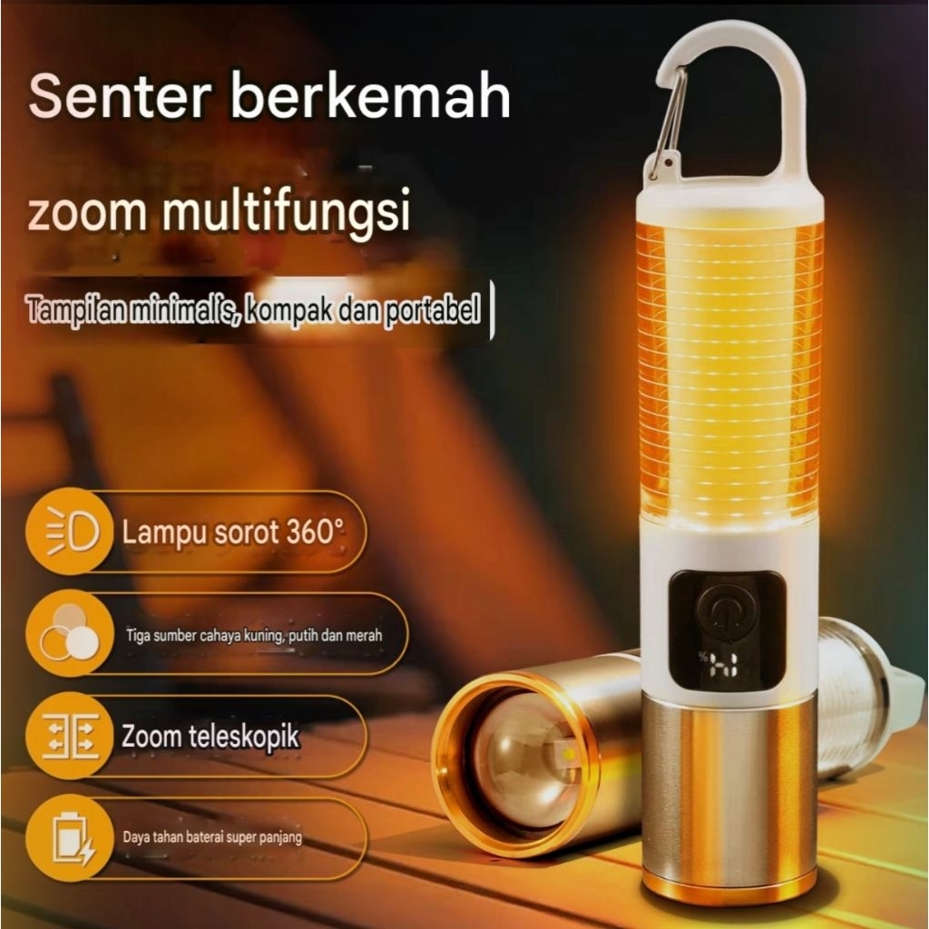 Jual Senter Lampu Gantung Camping Cas LED Laser Zoom in Out Coba Cb-005 ...