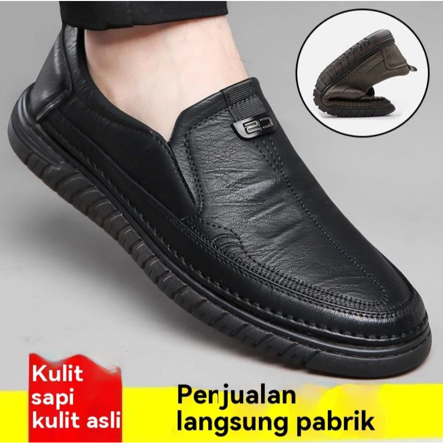 Jual SEPATU PANTOFEL PRIA FORMAL ANTI SLIP HITAM DAN KHAKI "A501 ...