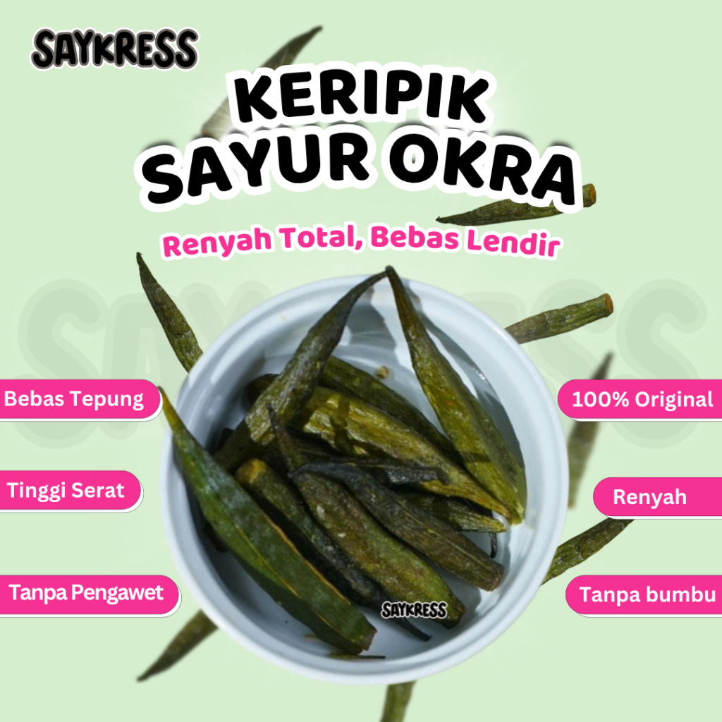 Jual SAYKRESS Keripik Okra Kering Renyah | Snack Toples 750ml Sayur ...