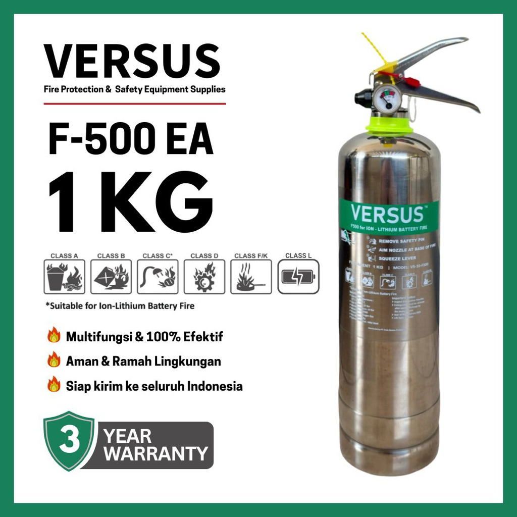Jual APAR 1 KG | F500 VERSUS Portable Fire Extinguisher Lithium | F-500 ...