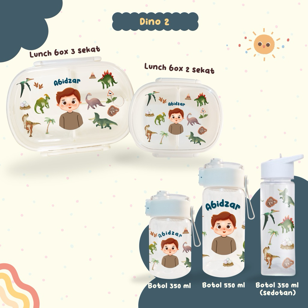 Jual (Khusus Tema Cowok) Lunch box botol minum custom lucu | lunch box ...