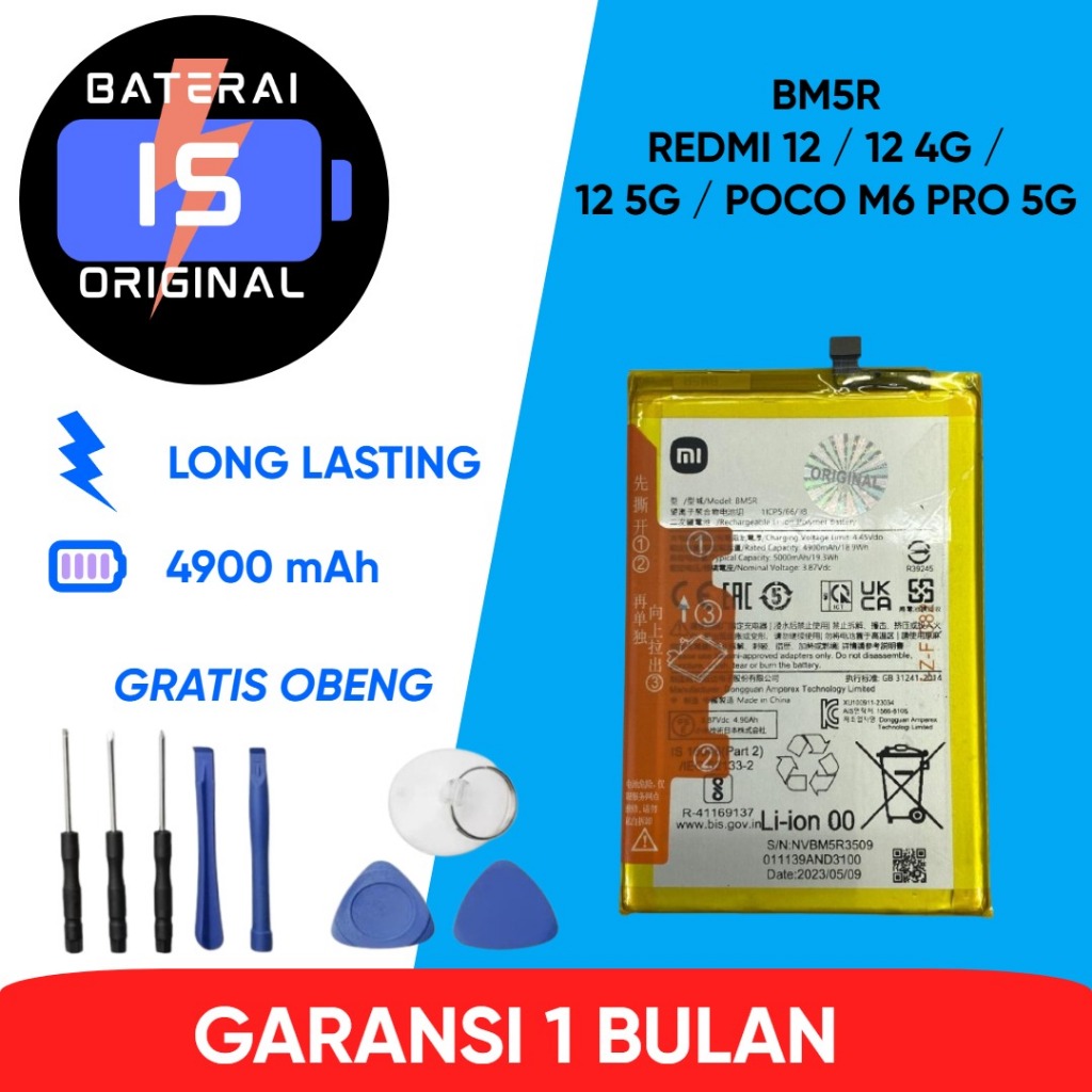 Jual BATERAI BM5R REDMI 12 / REDMI 12 4G / REDMI 12 5G / POCO M6 PRO 5G ...