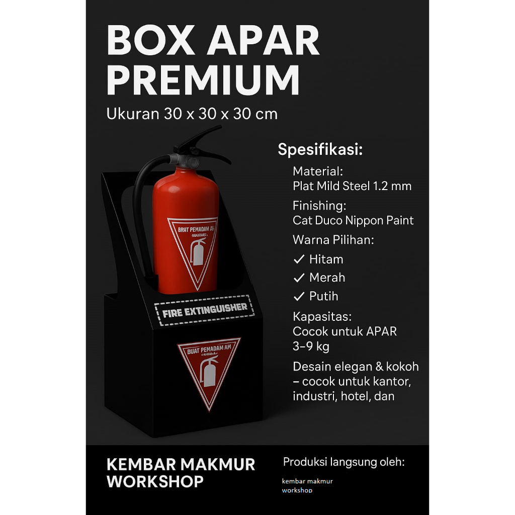 Jual Box apar dimensi P30 x L30 X T30 tinggi lubang tabung 50 cm plat ...