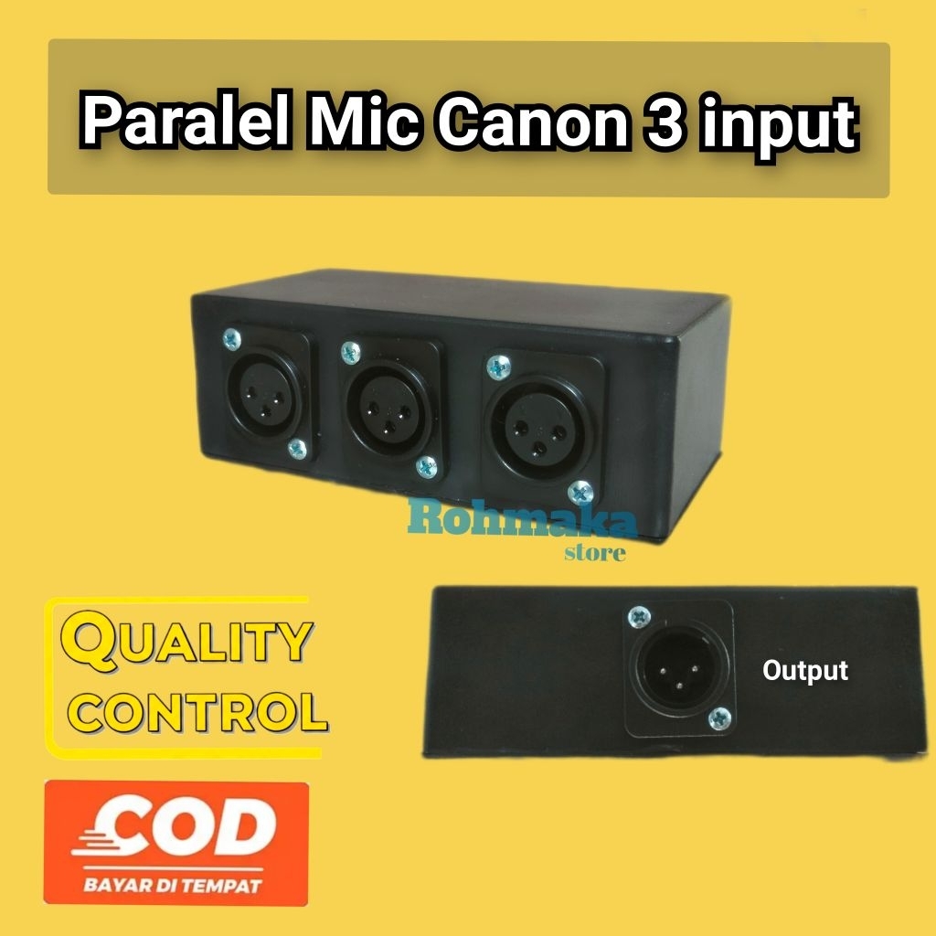 Jual Paralel Mic Canon XLR 3 input 1 output / Konverter Spliter tiga ...