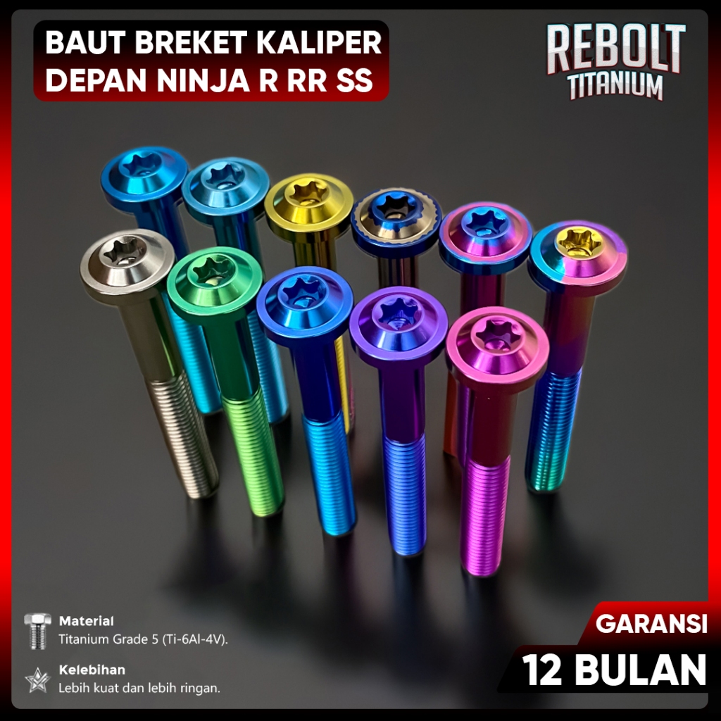 Jual Baut Probolt Titanium Breket Dudukan Knalpot Standar Vespa Grade 5 REBOLT Titanium | Shopee ...