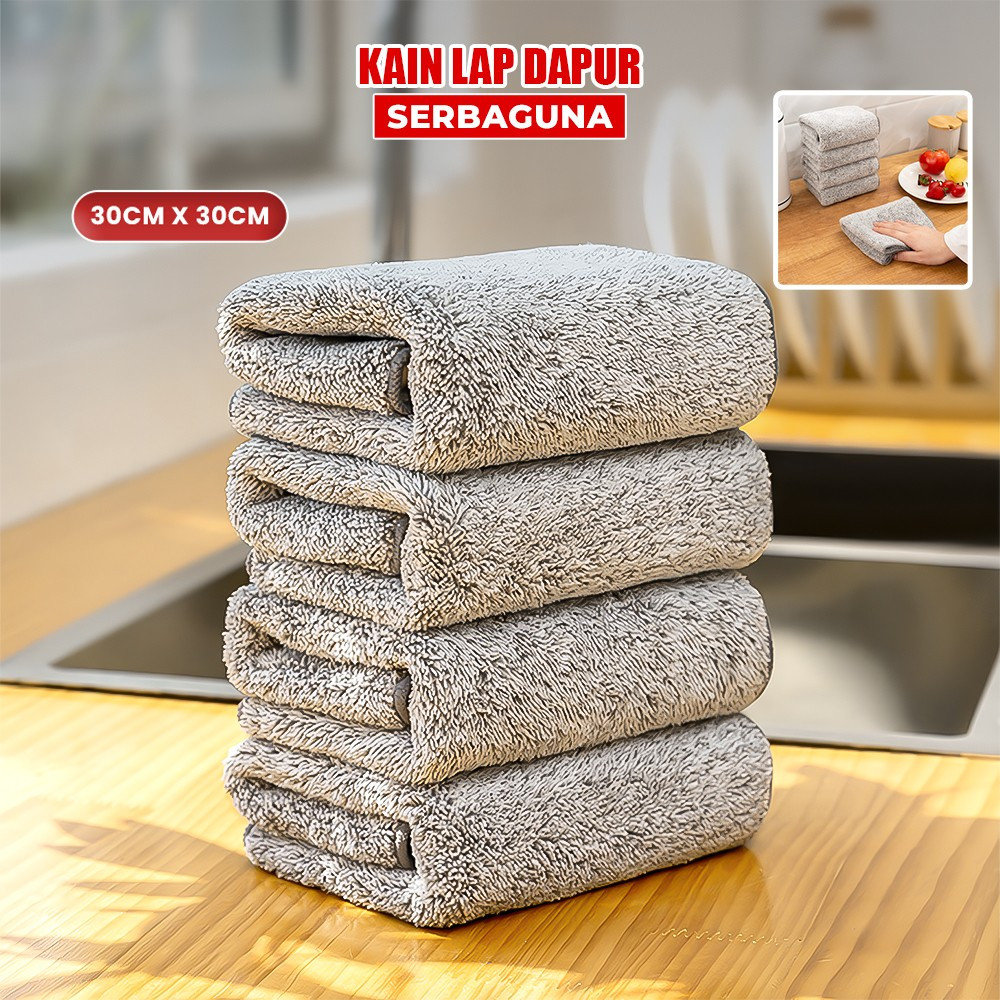 Jual Kain Lap Piring 30X30 Anti Minyak Bahan Coral Fleece / Kain Lap ...