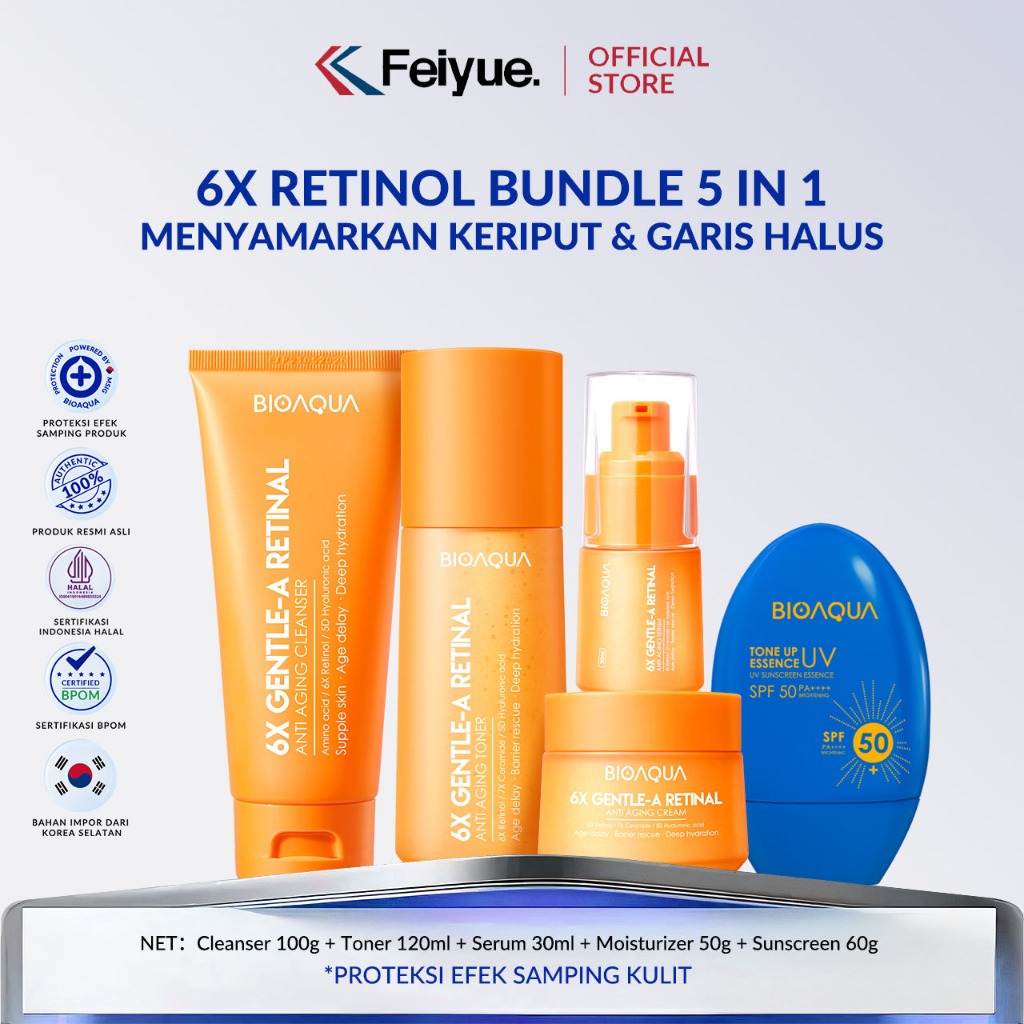 Jual BIOAQUA 6X Gentle-A Retinol Anti Aging Paket Skincare Set Retinol ...