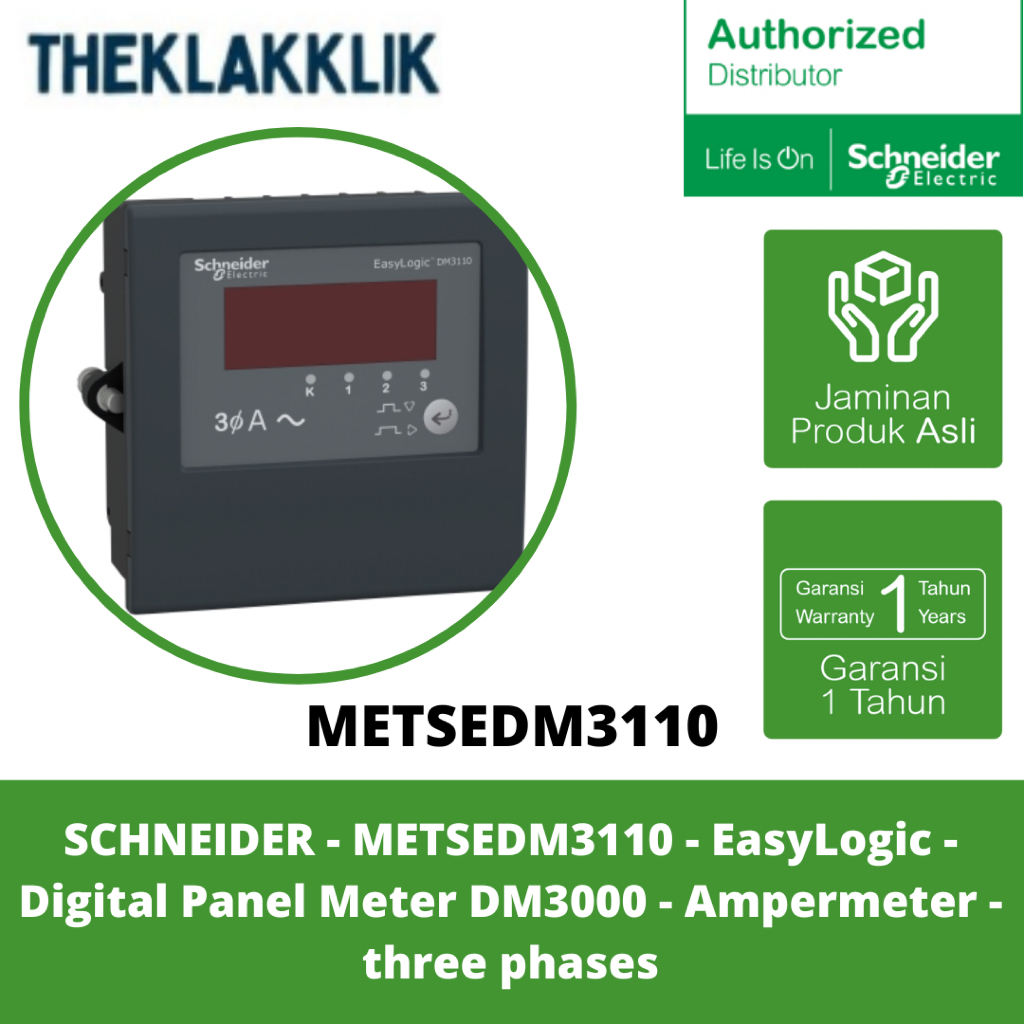 Jual SCHNEIDER - METSEDM3110 - EasyLogic - Digital Panel Meter DM3000 ...