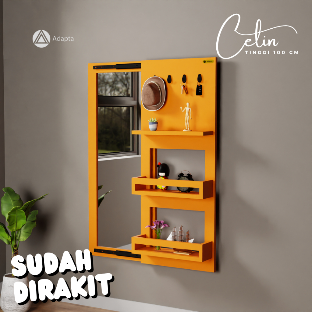 Jual Adapta - Mirror Cermin Tinggi 100 cm Gantung Dinding - Cermin Rak ...