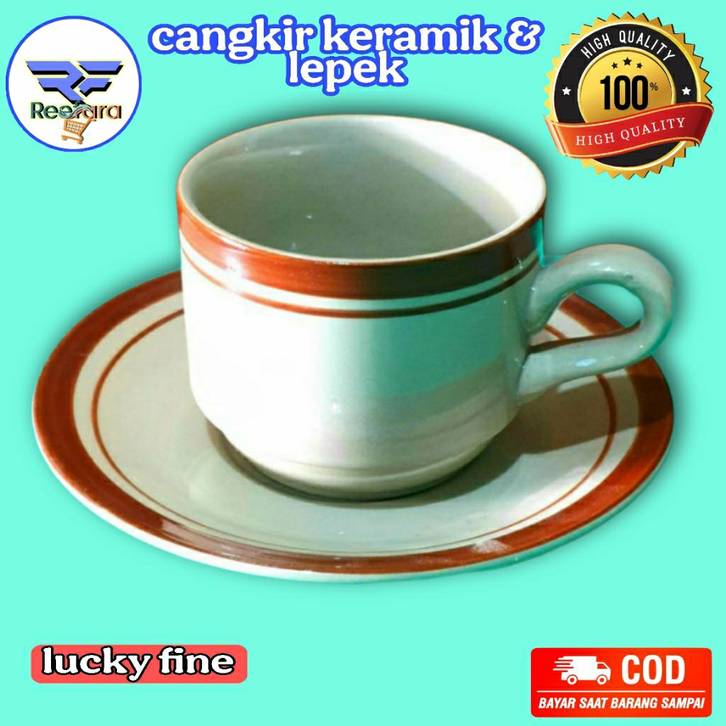Jual Cangkir kopi mug keramik coklat set dengan tatakan | Shopee Indonesia