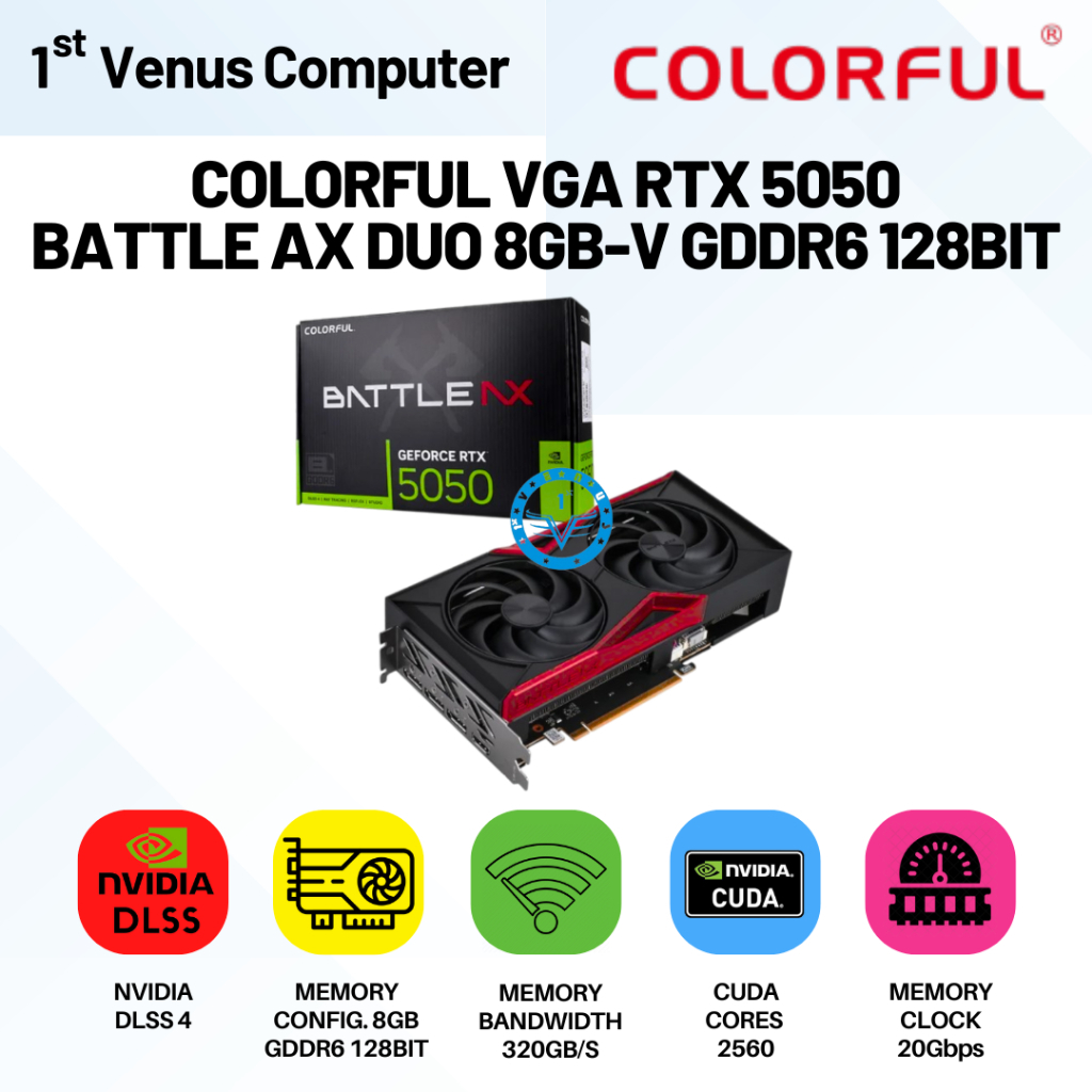 Jual COLORFUL NVIDIA GEFORCE RTX 5050 BATTLE AX DUO 8GB-V 8GB GDDR6 ...