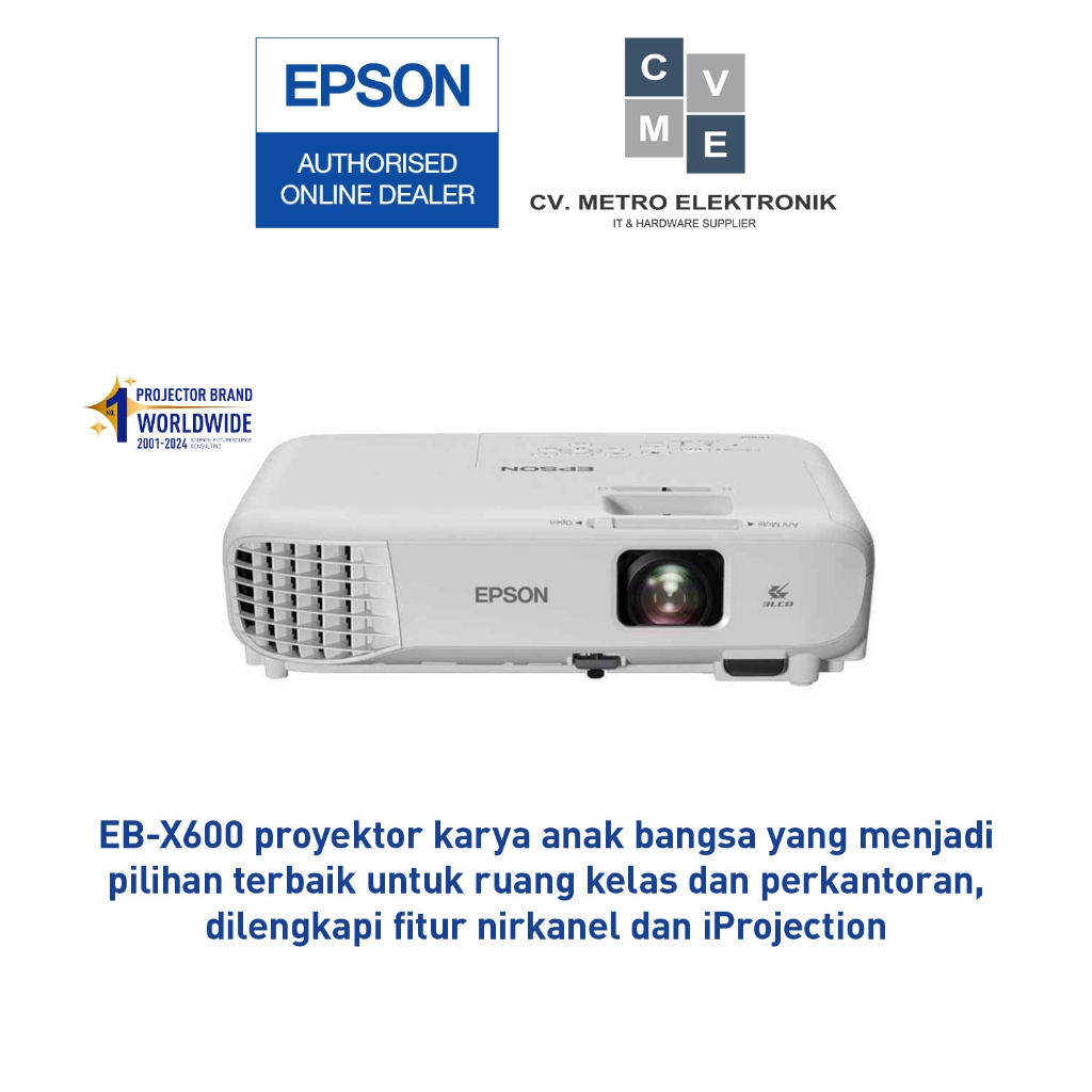 Jual Proyektor EPSON EB-X600 EBX600 EB X600 XGA 3LCD 3600 Lumens TKDN ...