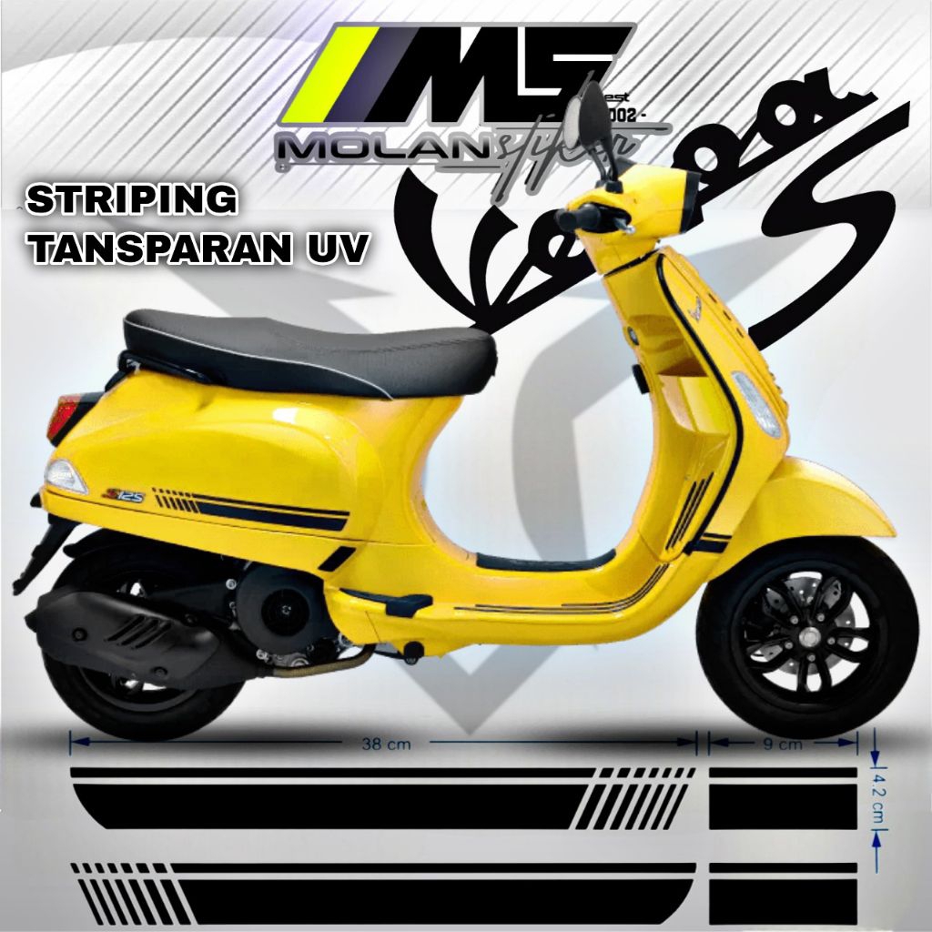 Jual Decal Sticker Striping Variasi Transparan Uv Vespa S 125 Iget Abs ...
