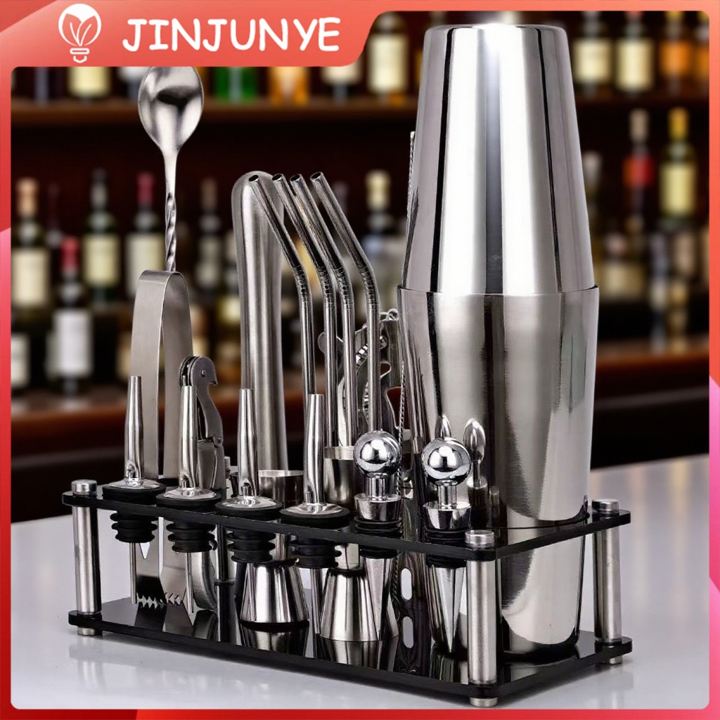 Jual 23 In 1 Paket Lengkap Cocktail Shaker Stainless Barista Bar Set ...