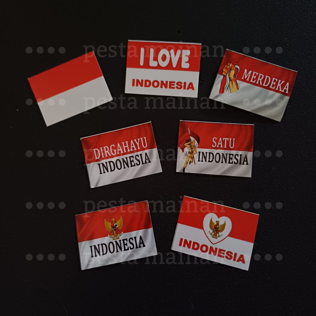 Jual Stiker wajah bentuk bendera merah putih hiasan makeup aksesoris ...