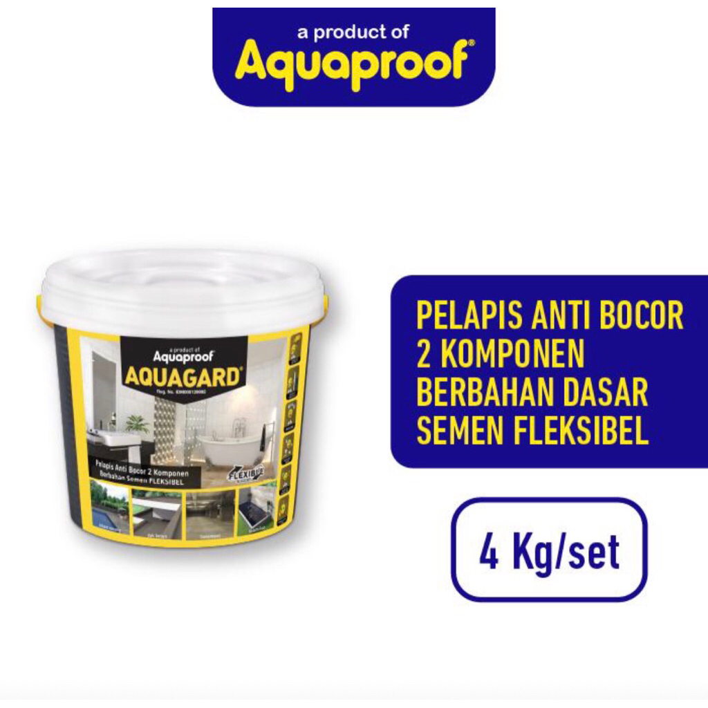 Jual WATERPROOFING AQUAGUARD PELAPIS ANTI BOCOR 4 KG | Shopee Indonesia