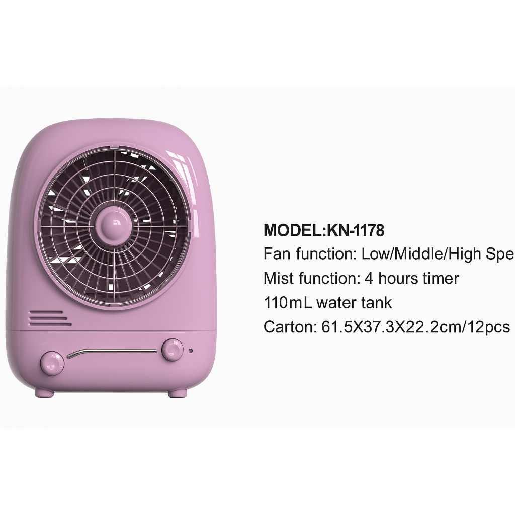 Jual KIPAS ANGIN PINK LUCU GEMESIN KENNEDE Cool Mist Fan KN-1178 ...