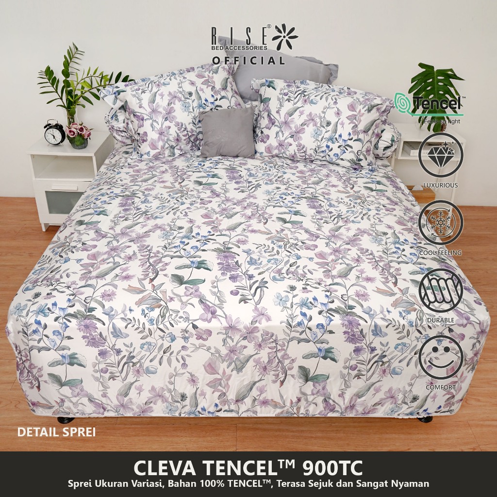 Jual Rise Sprei Bahan TENCEL™ Lyocell 900TC Motif Clefa | Shopee Indonesia