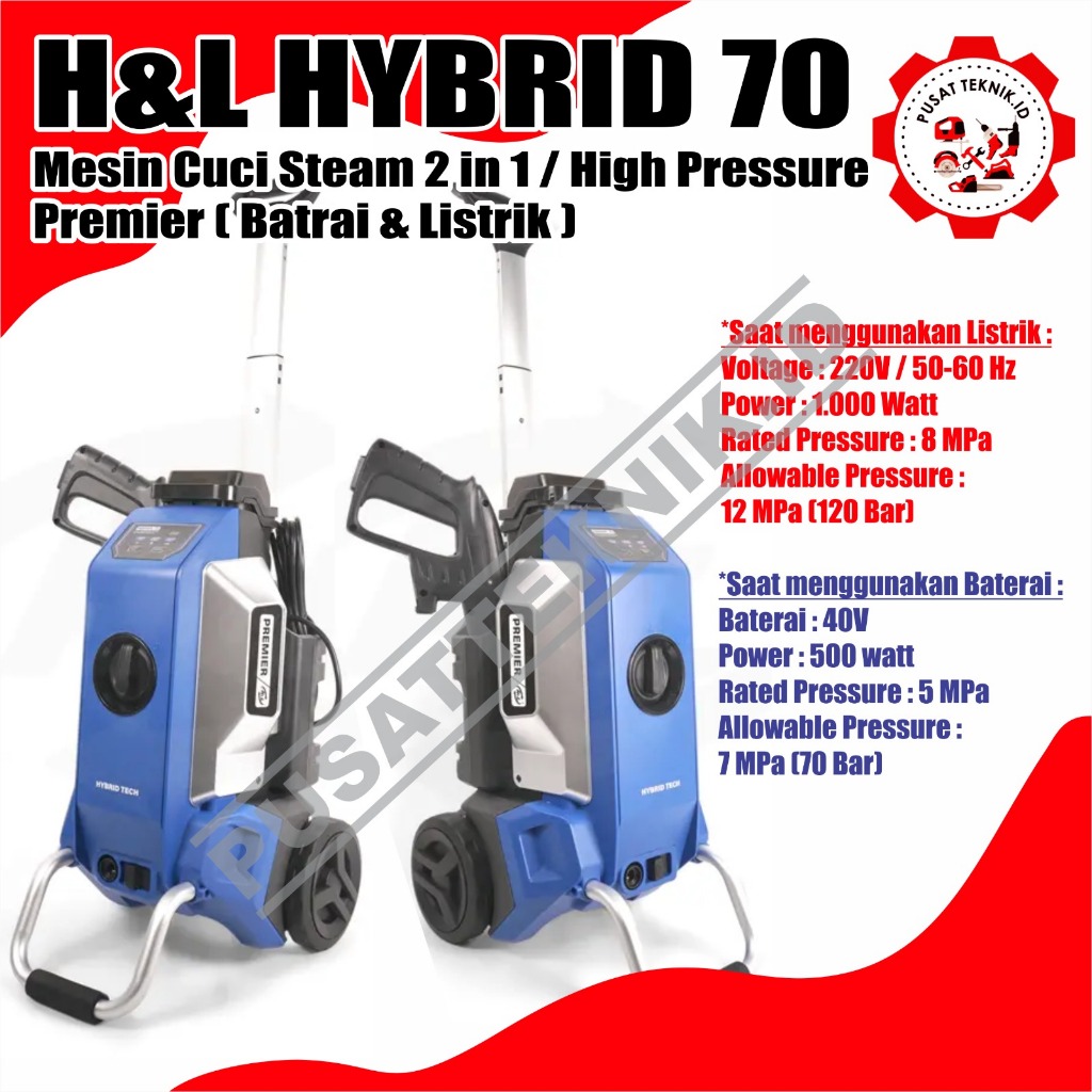 Jual HNL JET CLEANER 2 IN 1 HYBRID 70 MESIN STEAM HIGH PRESSURE PREMIER ...