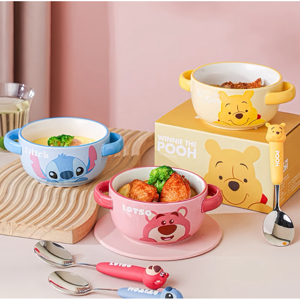 Jual Disney Mangkok Keramik + Sendok Stainless Steel Karakter Lotso ...