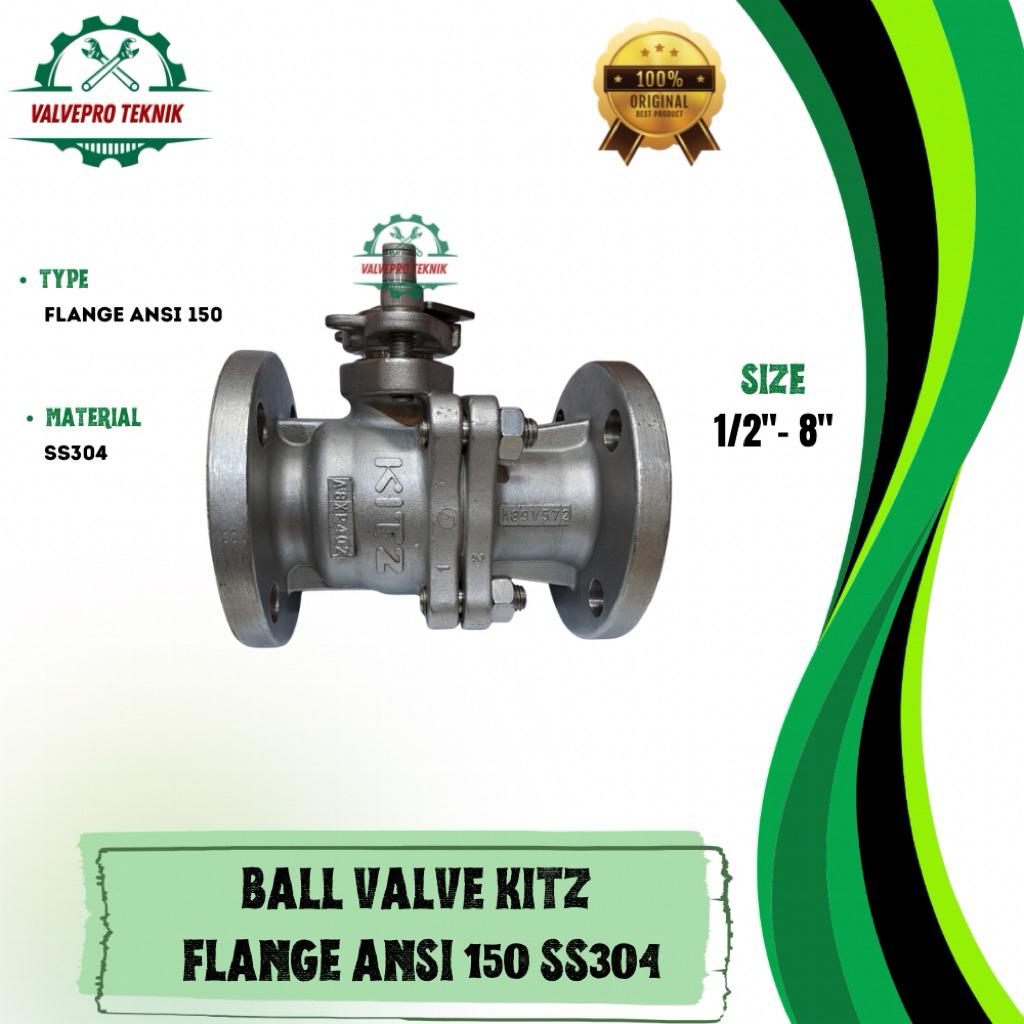Jual BALL VALVE KITZ SS304 3/4” INCH FLANGE ANSI 150 ORIGINAL | Shopee ...