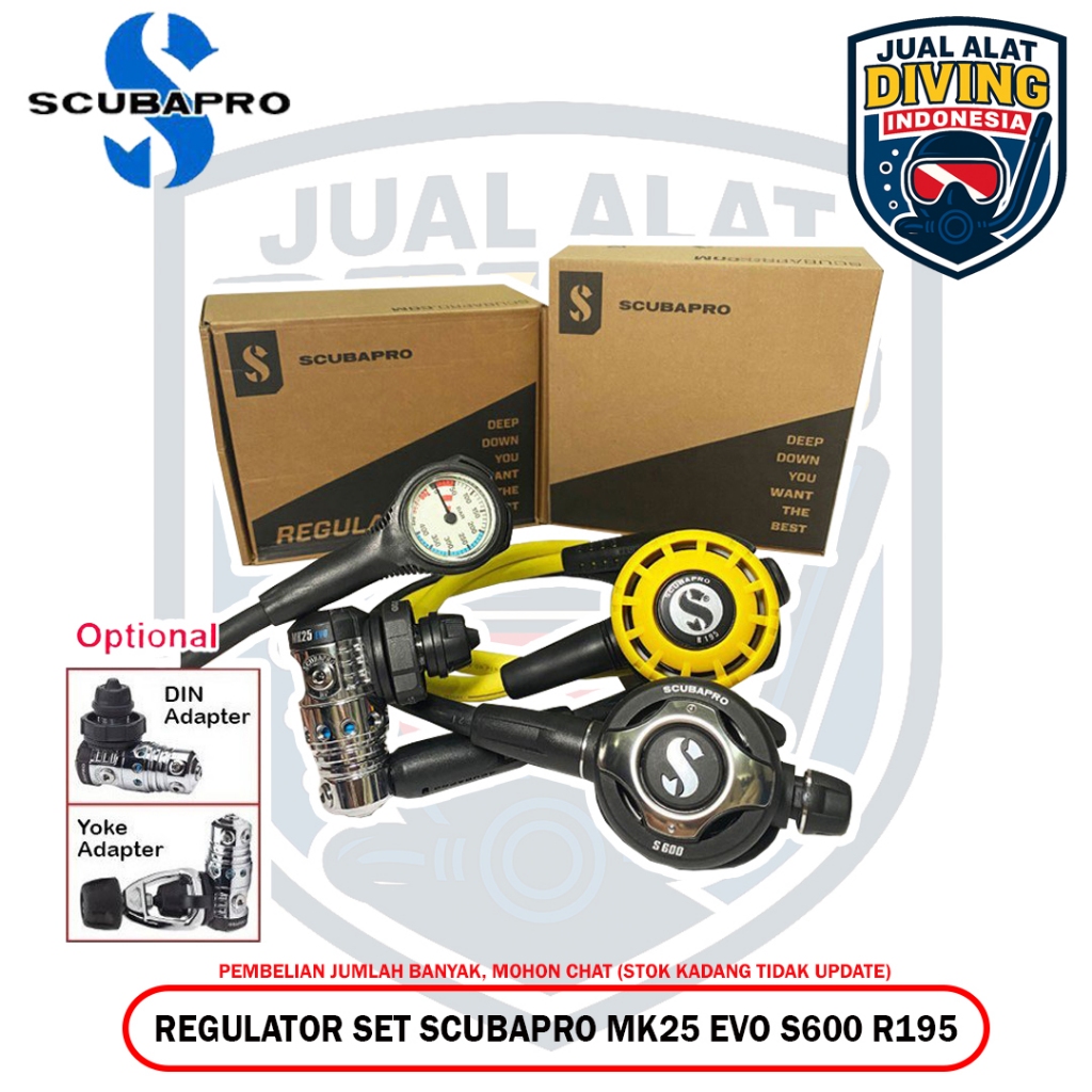 Jual Paket Regulator Set Scubapro Package MK25 Evo S600 Octopus R195 ...
