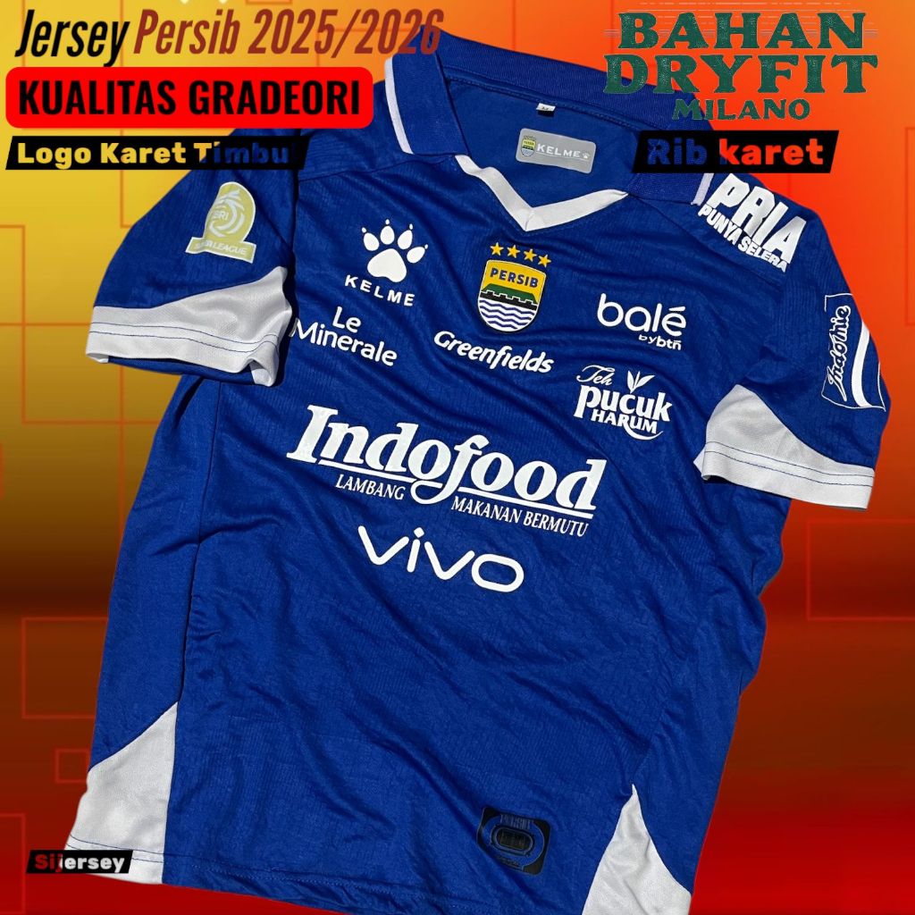Jual Jersey Persib 2025/2026 GRADE0RI Home Away Logo Timbul | Shopee ...