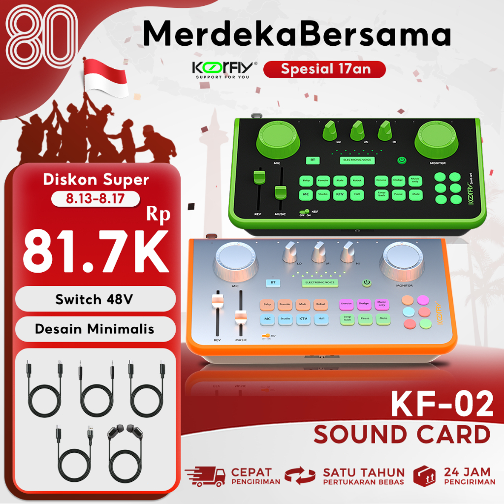 Jual 【Diskon 81.7K!!】Koorfly Kf02 Soundcard 48V Bluetooth Live Mixer Konten Kreator ...