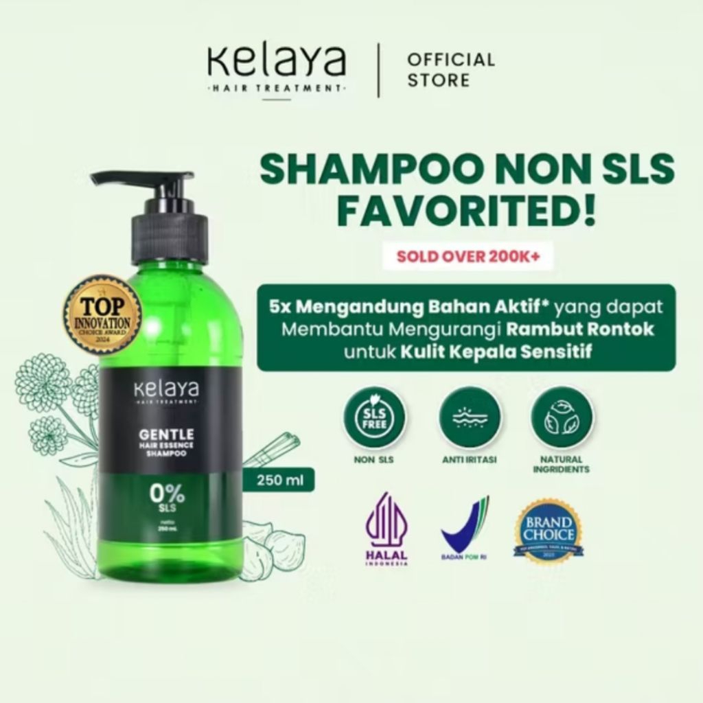 Jual Kelaya Shampoo Non SLS Gentle Hair Essence 250ml - Rambut Rontok ...