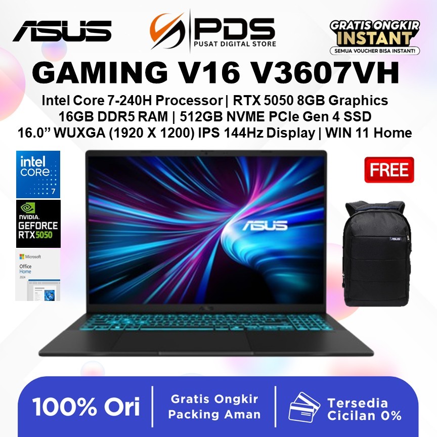 Jual Asus Gaming V16 V3607H Intel Core I7-240H Ram 16GB SSD 512GB RTX ...