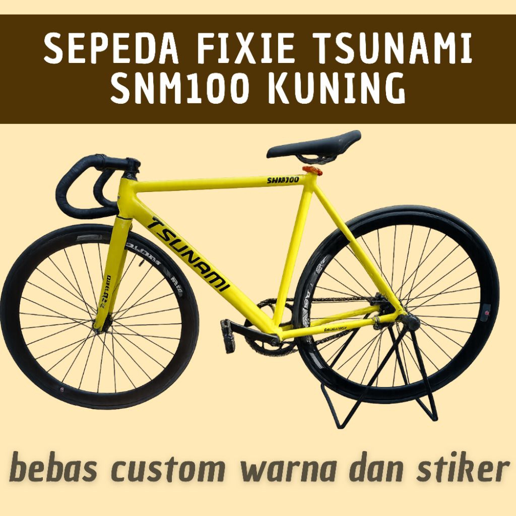 Jual Sepeda Fixie Tsunami SNM100 Kuning | Shopee Indonesia
