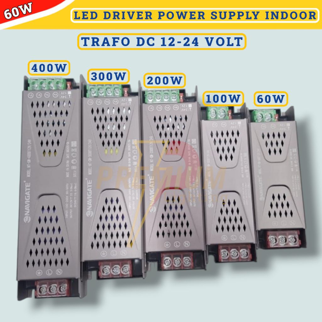 Jual LED Driver Trafo DC12V-24V 2in1 60W 100W 200W 300W 400 Watt Power ...
