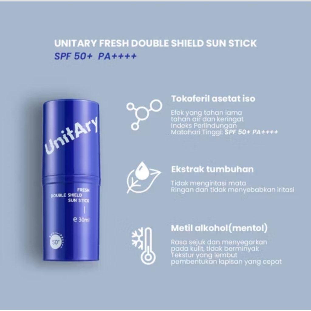 Jual [NEW] Unitary Fresh Double Shield Sun Stick Sunscreen ss SPF 50 ...