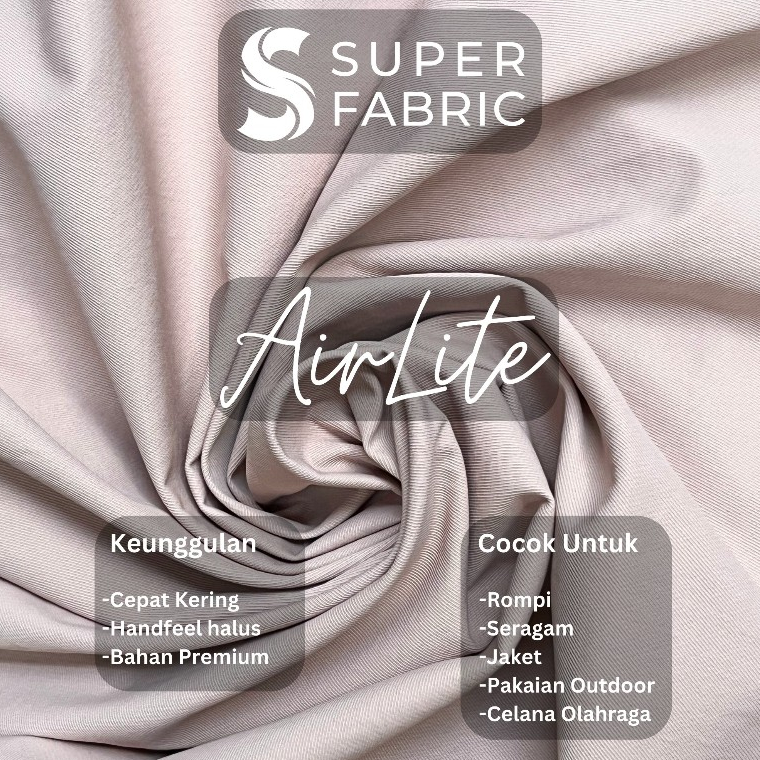 Jual Kain AirLite Premium Stretch Air Lite Parasut Polyester Micro ...