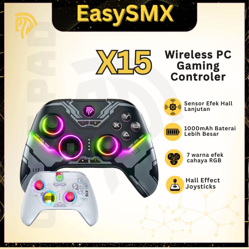 Jual EasySMX X15 [GARANSI 1 TAHUN] Wireless Gamepad PC Android IOS Nintendo Switch Hall Effect ...