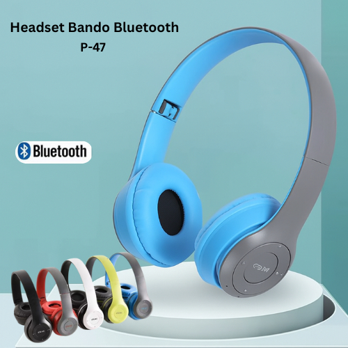 Jual Headphone Headset Bando Bluetooth Wireless Portable Stereo P47 ...