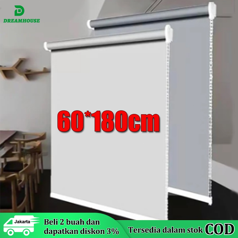 Jual 60*180cm Roller Blind Tirai Jendela Aesthetic Blackout 100% Blok ...